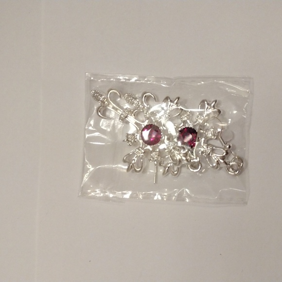 Jewelry | 2xhp Nwt Beautiful Goth Silver With Red Stone Elaborate Cross ...
